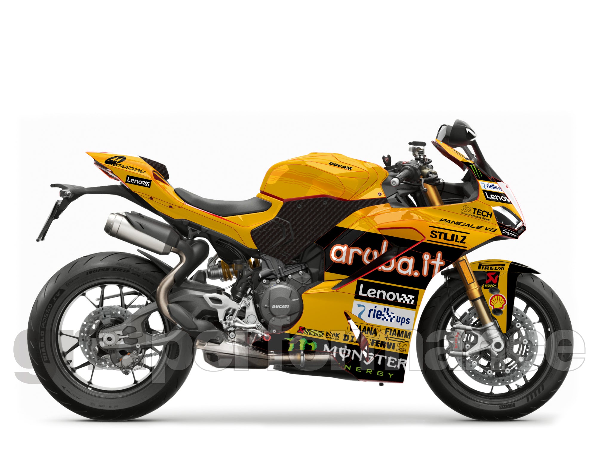 Ducati Panigale V2 S Custom Vinyl Graphic Decal Kit (1-2.SBK YELLOW ...