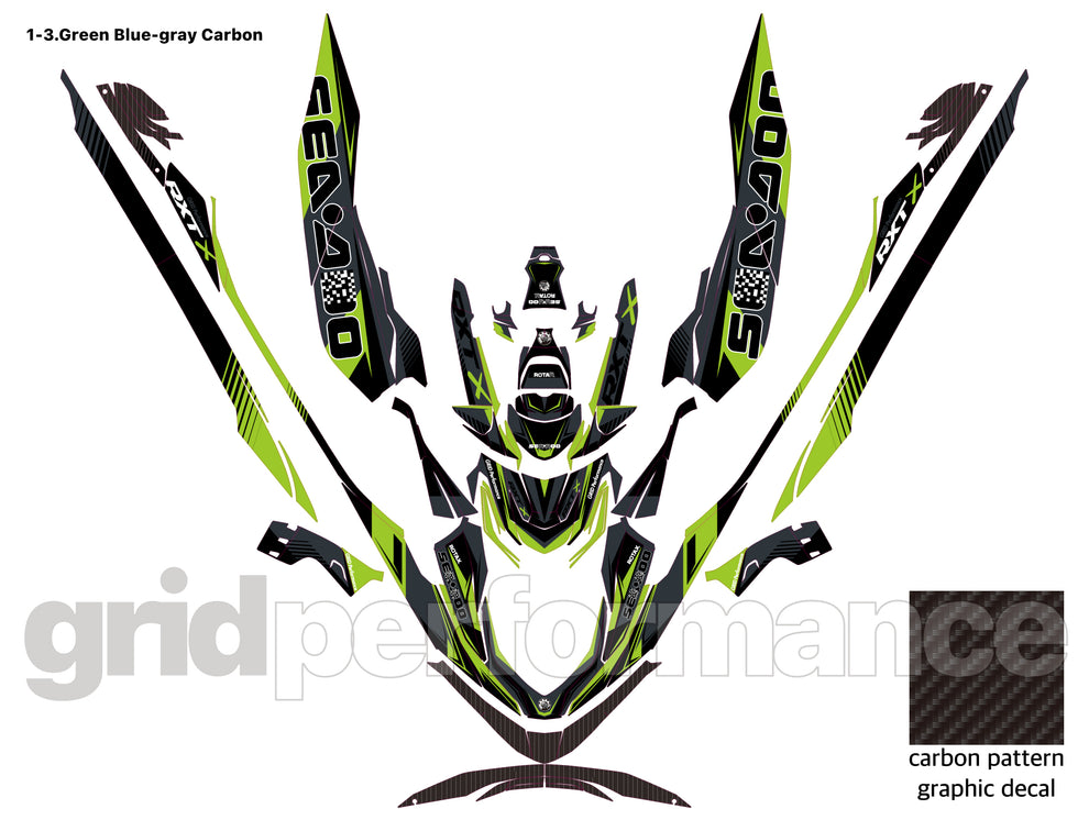 2024~ SEADOO RXT X 325 Graphic Decal Sticker Kit (1.Carbon) – GRID ...